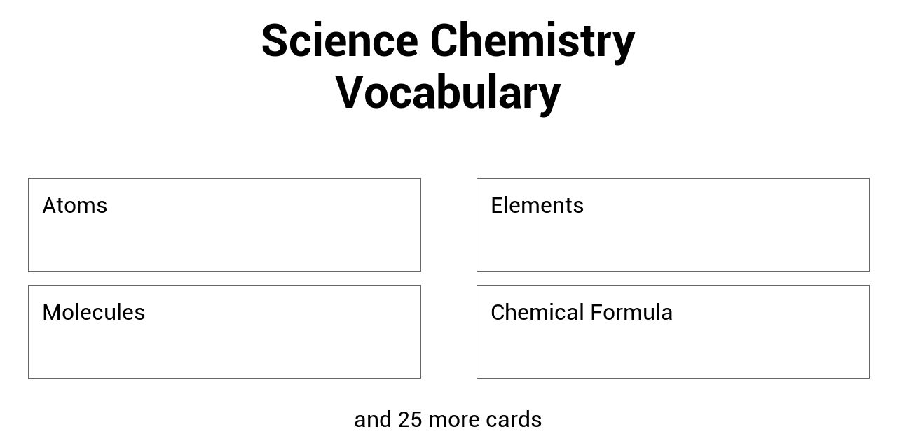 Test Science Chemistry Vocabulary - Strongmemo