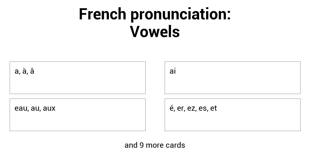 French pronunciation: Vowels - Strongmemo